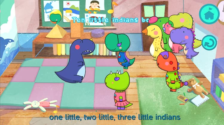 Children's songs with cute baby dinosaur trio by dreamingtree Inc