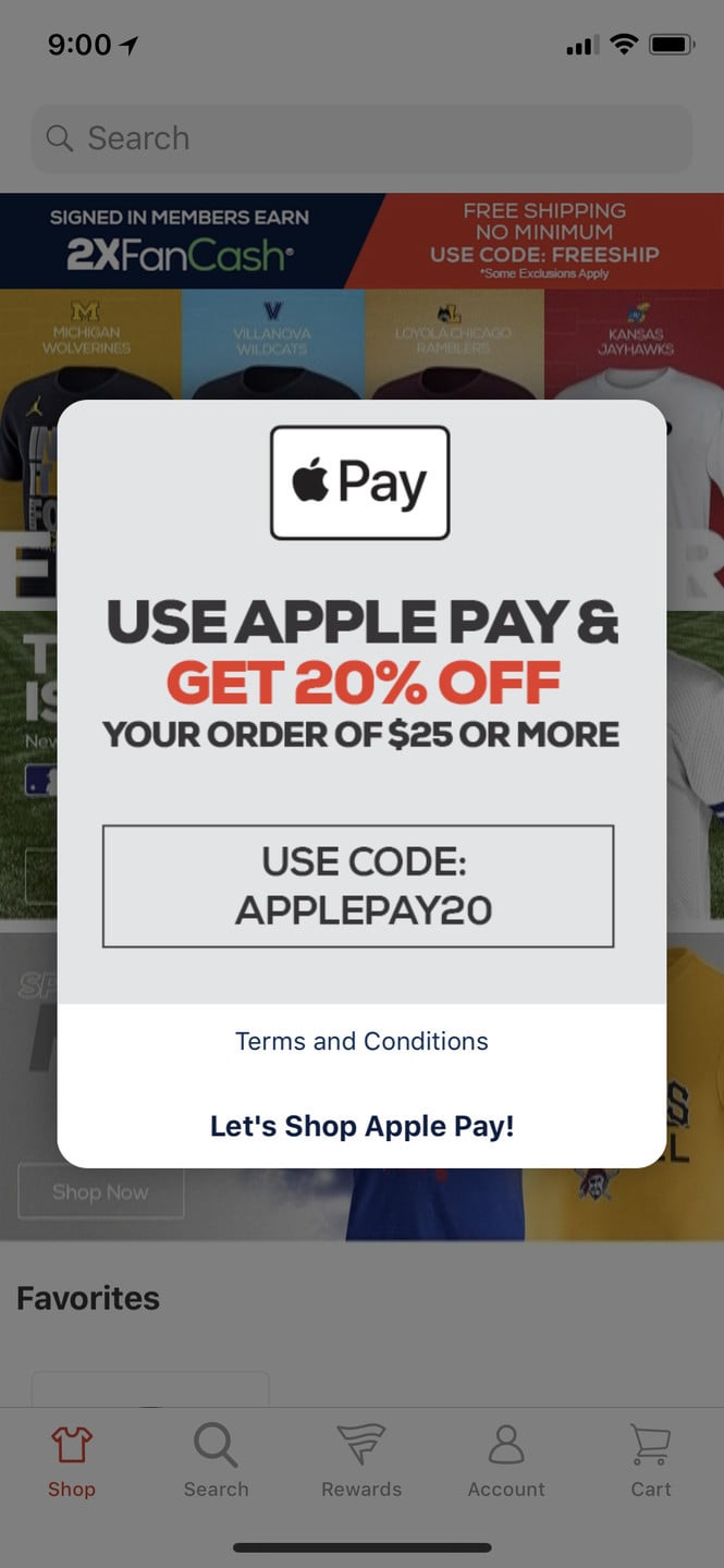 Fanatics Offers Apple Pay Promotion on Sporting Gear